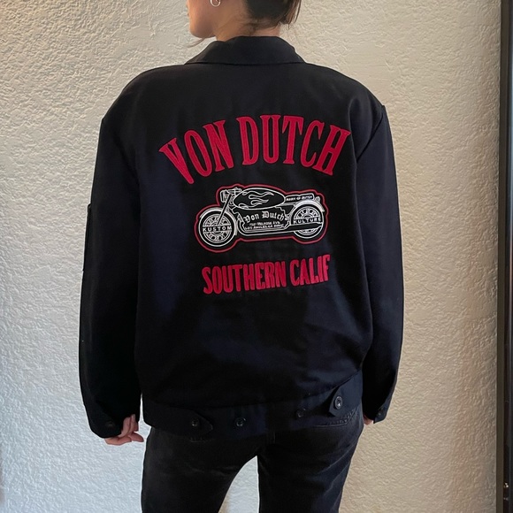 Von Dutch | Jackets & Coats | Von Dutch Black Vintage Gas Jacket | Poshmark